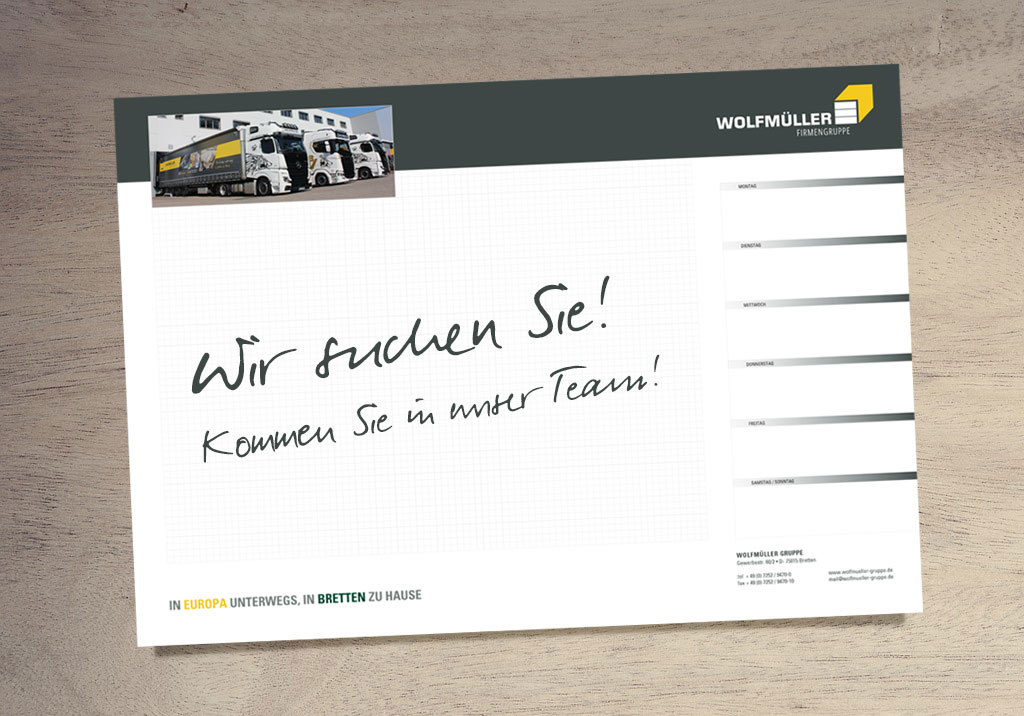 Wolfmüller sucht personelle Verstärkung | Wolfmüller Firmengruppe